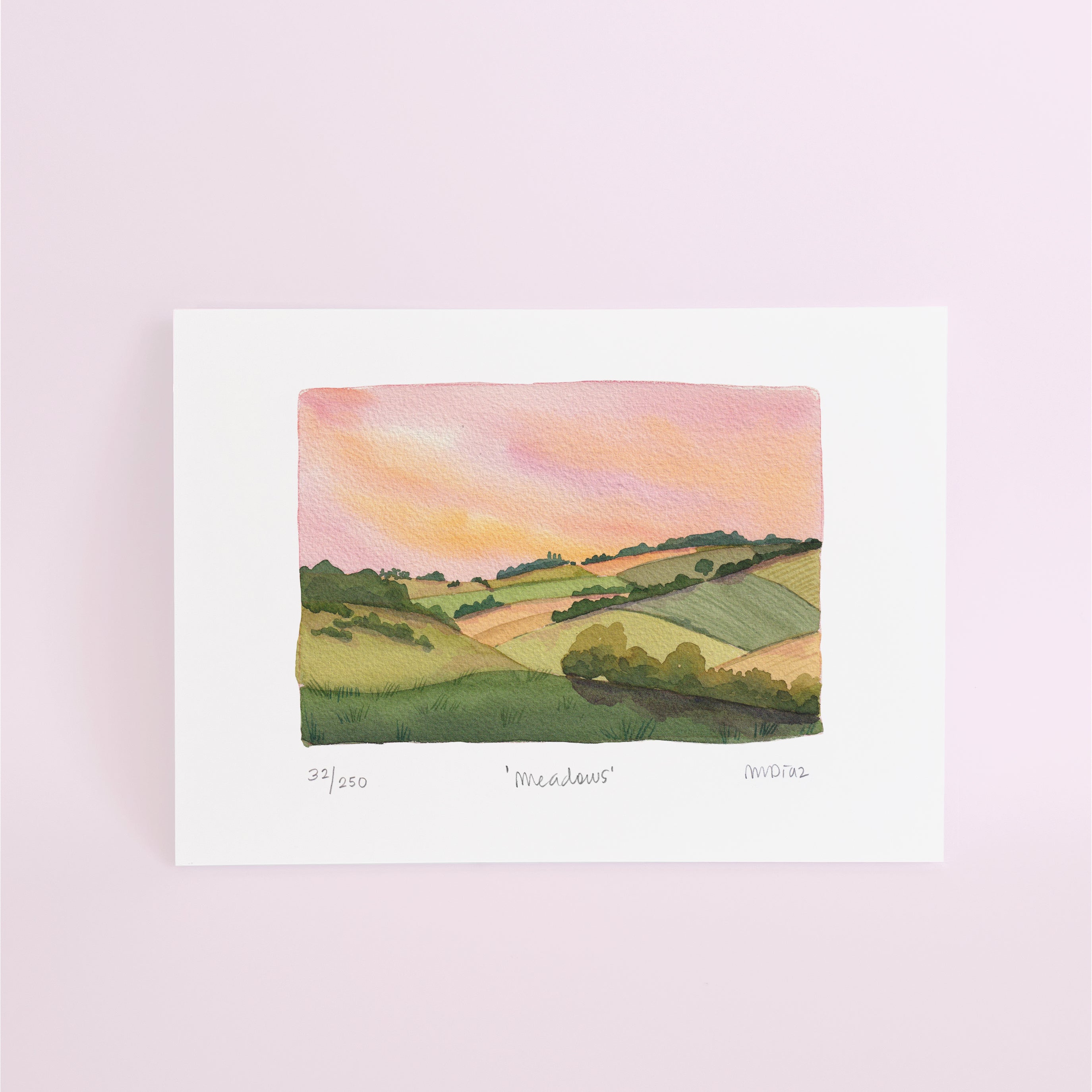 Meadows Watercolour art print – Drawing the Way