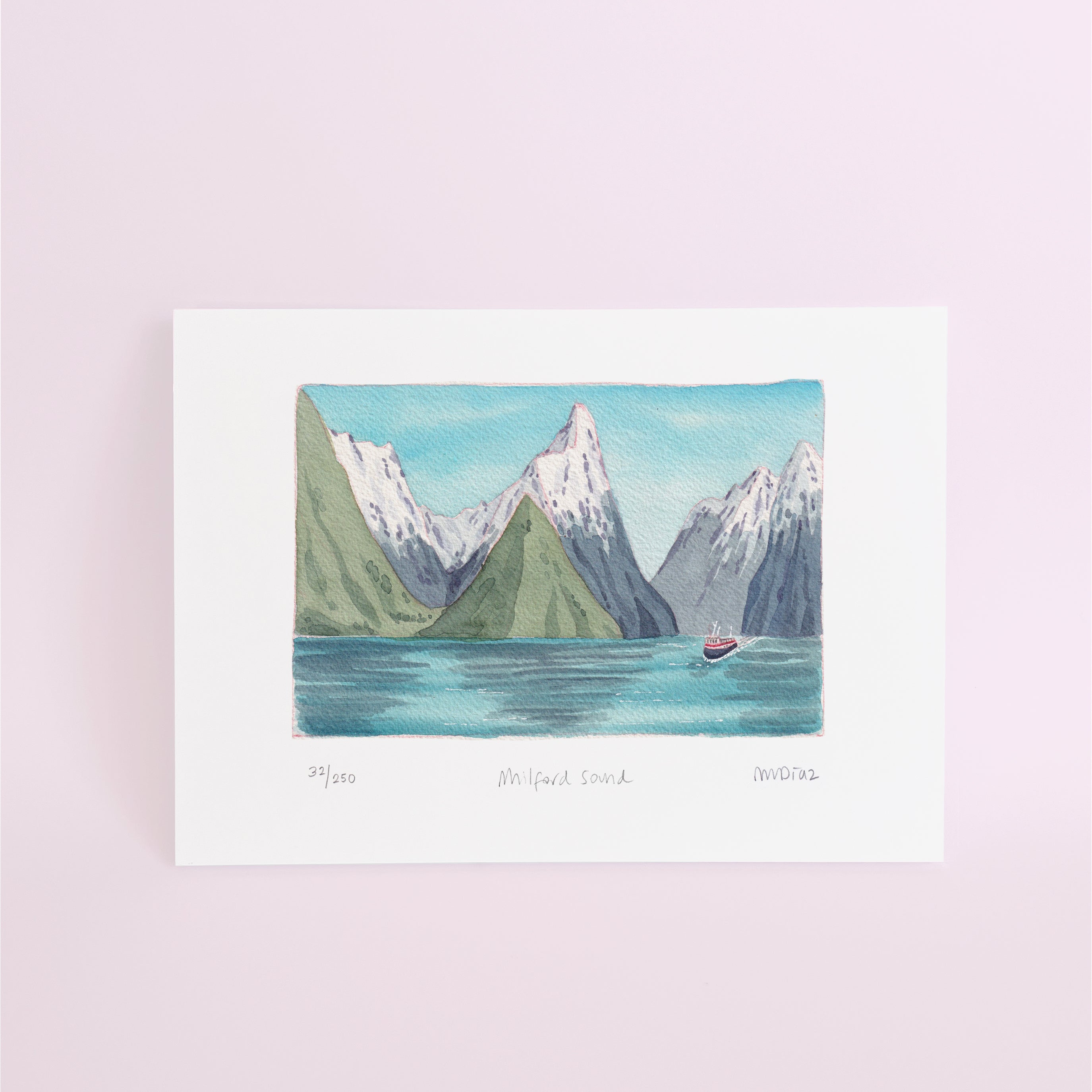 Milford Sound Watercolour art print – Drawing the Way