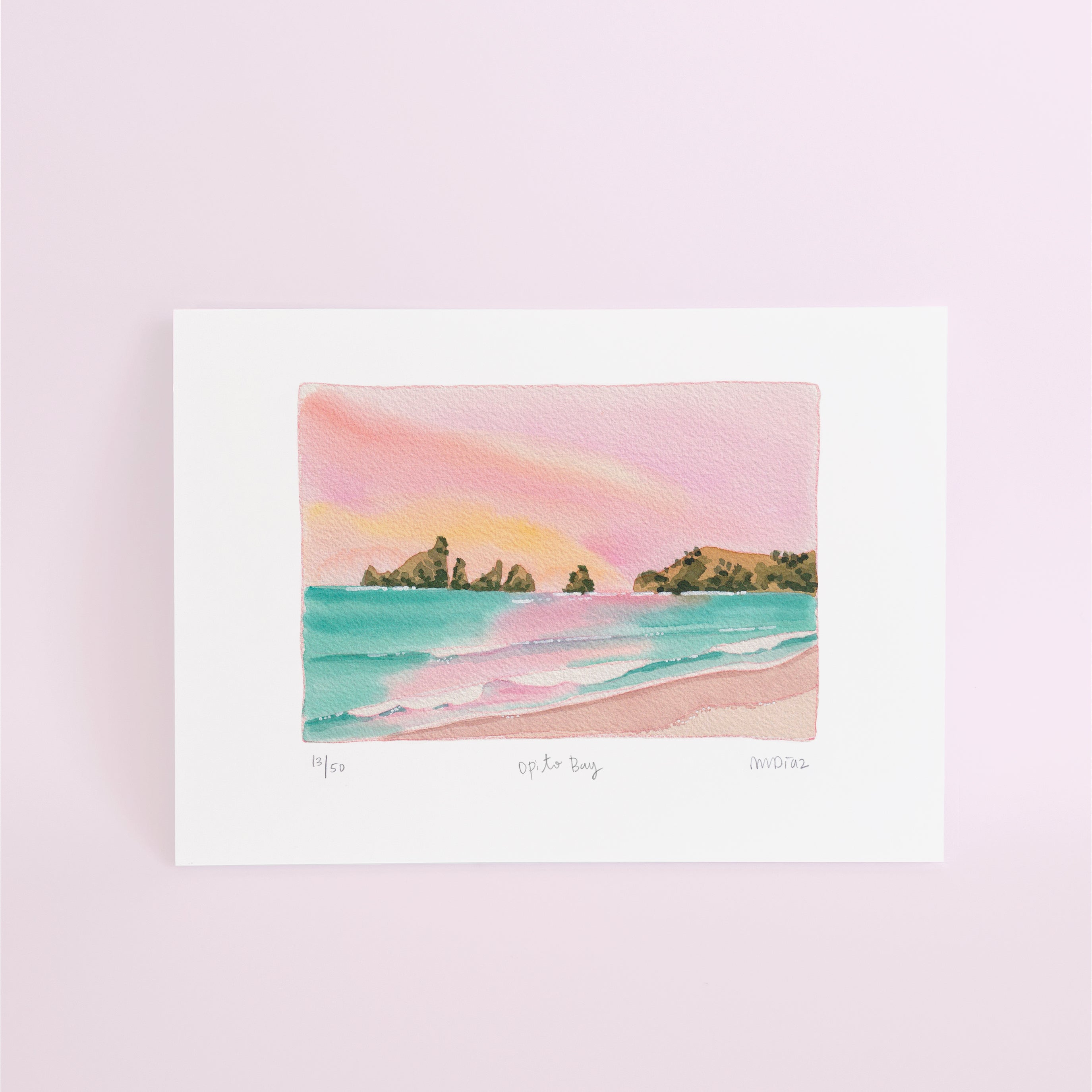 Opito Bay Watercolour art print – Drawing the Way
