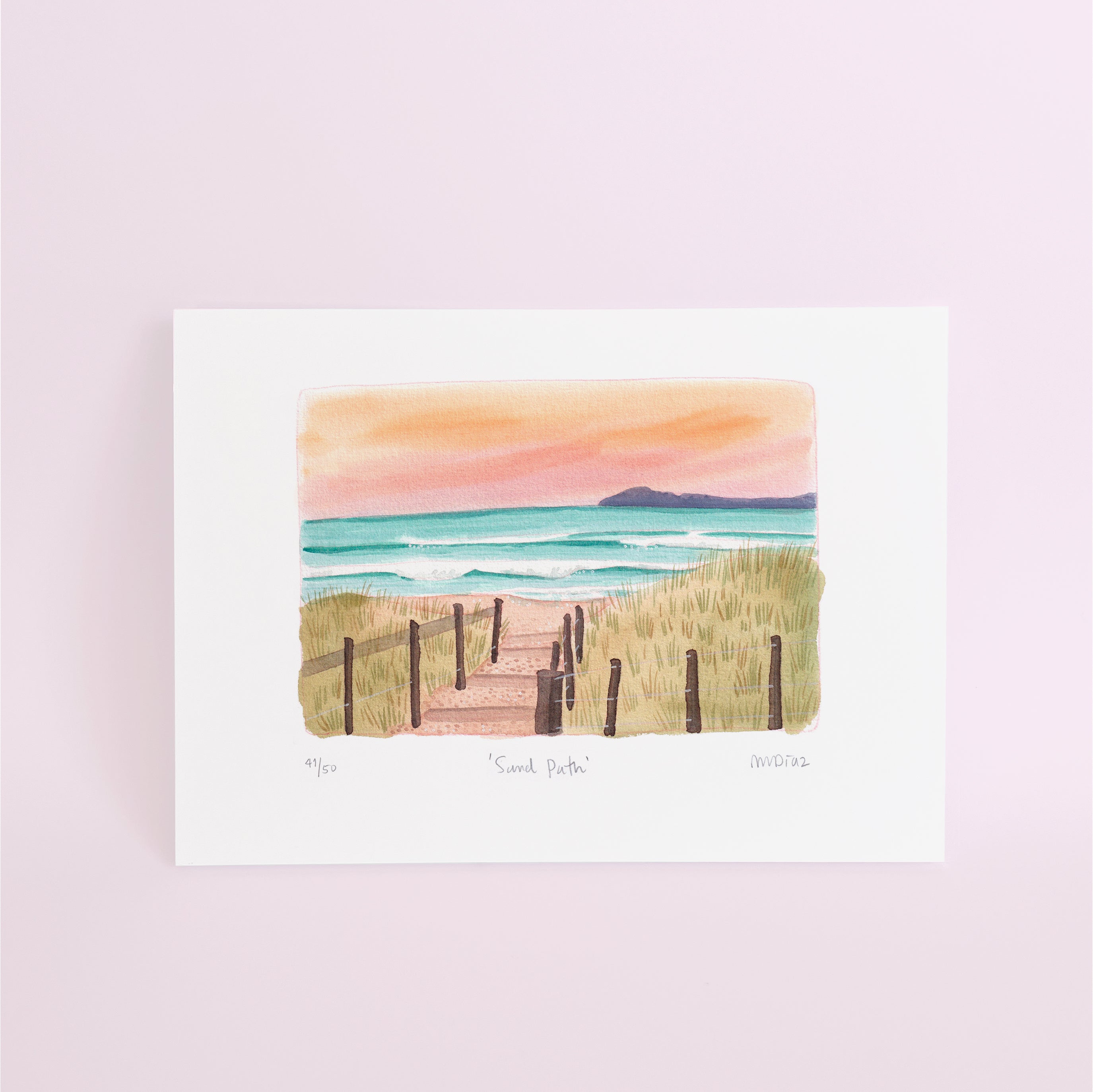 Sand Path Watercolour art print – Drawing the Way