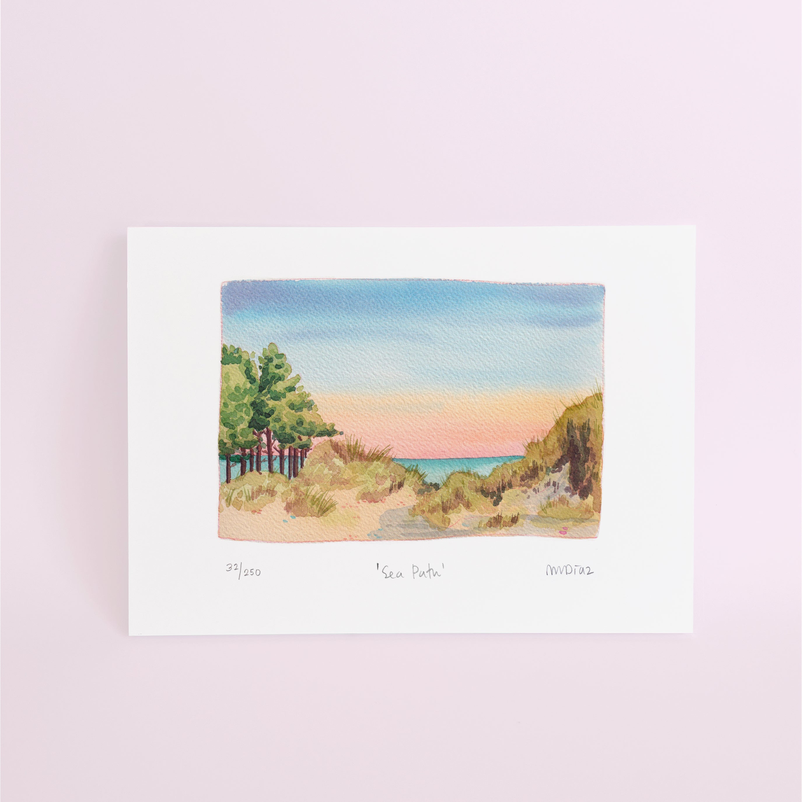 Sea Path Watercolour art print – Drawing the Way
