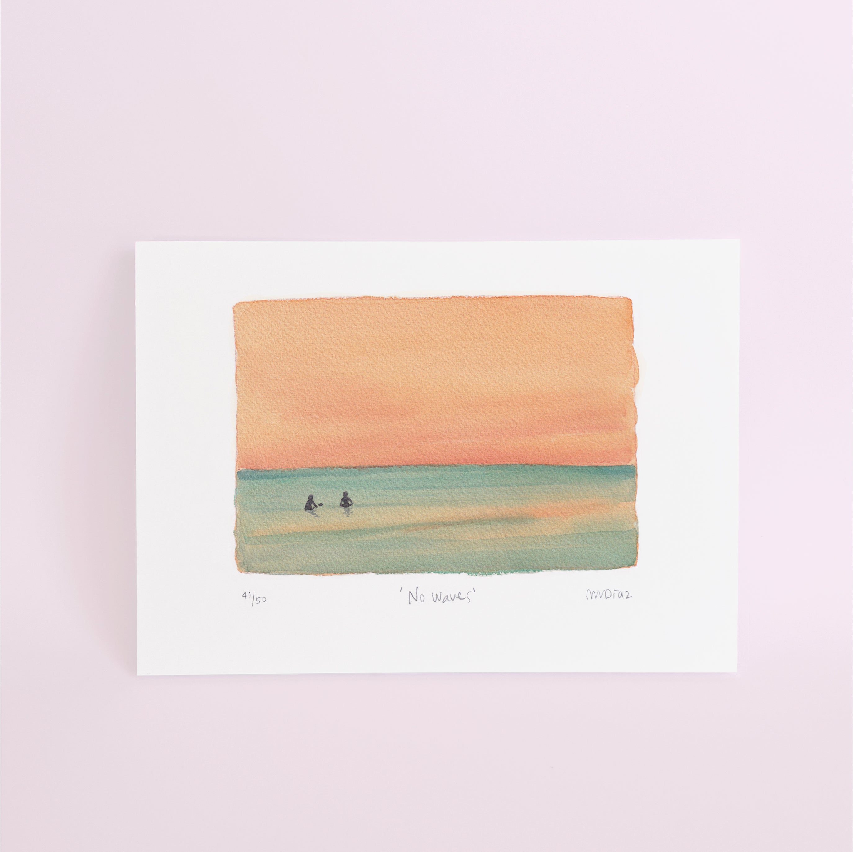 No Waves Watercolour art print – Drawing the Way